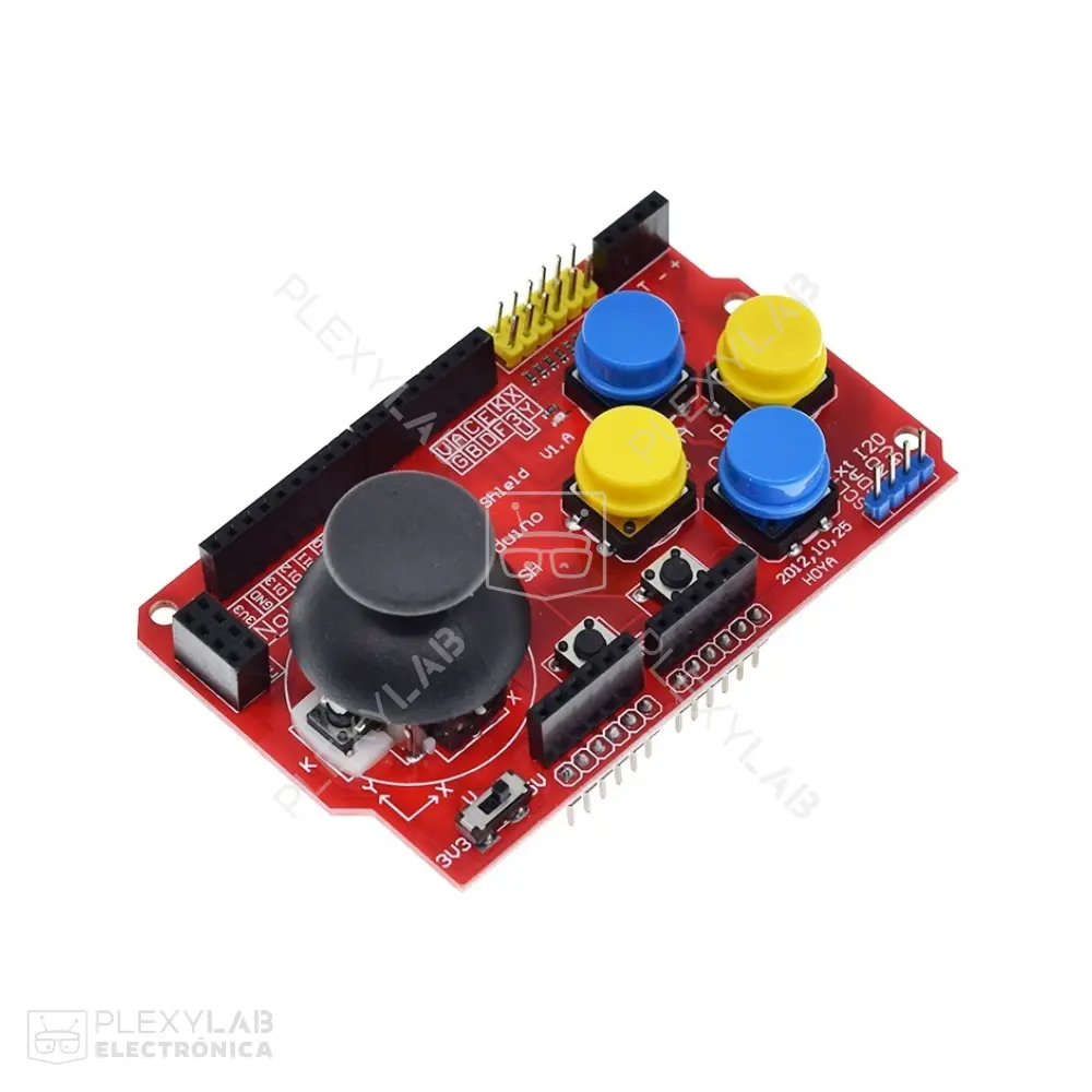 Módulo shield tarjeta de expansión joystick y teclado para Arduino | PLEXYLAB